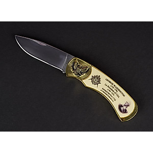 Trendy Zone 21 US President George Washington Legendary Freemason Masonic Knife with Presidential Eagle Embossed Masonic Symbols Masonic Folding Pocket Knife|3" Stainless Steel Blade
