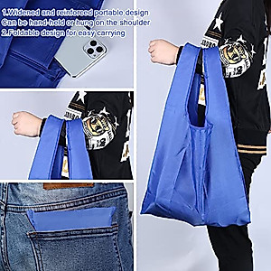 Baxrou 6 Pack Reusable Shopping Bags Foldable Machine Washable Grocery Tote with Long Handles 55LBS Large Capacity Eco-Friendly Durable Tote Bags Fits in Pocket Holds Waterproof & Lightweight