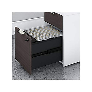 Bush Business Furniture Jamestown 72W L Shaped Desk with Lateral File Cabinet and 5 Shelf Bookcase