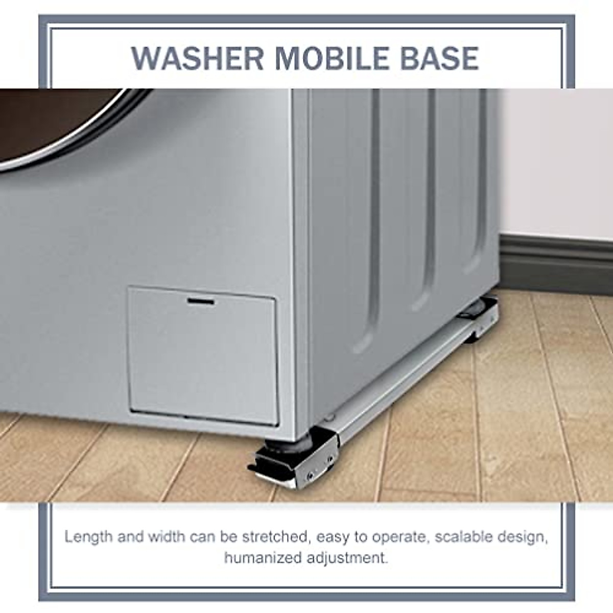 Homoyoyo Furniture Washing Machine Dolly Extendable Appliance Rollers Refrigerator Fridge Appliance Dolly Movers Portable Mini Mobile Washer Dryer Moving Base