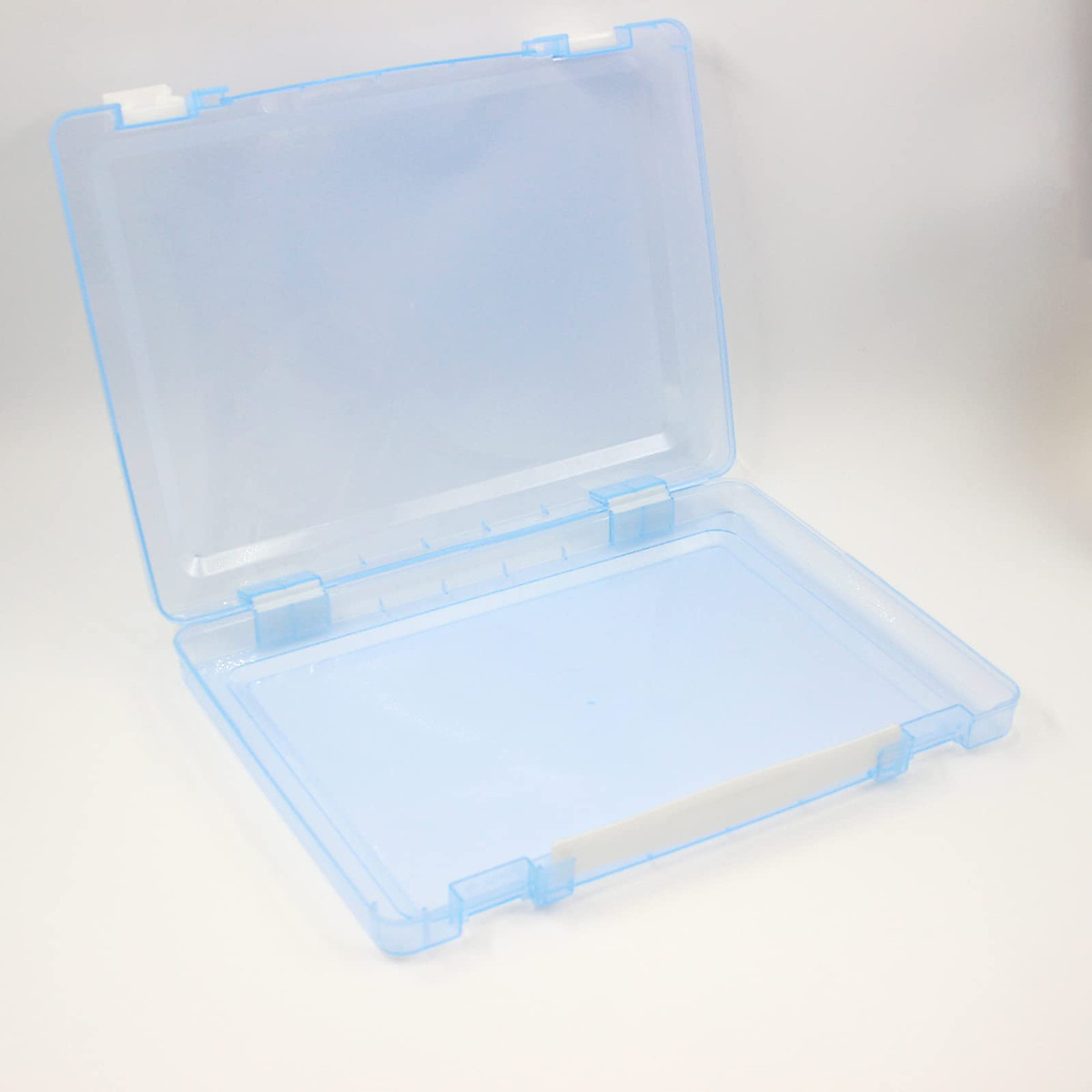 suituts 3 Pack Plastic Portable Project Case with Handle, Scrapbook Paper Storage Organizer Case, Art Craft Container Case Box, Plastic File Case for Document, Magazines Photos(14.2X10.6X2.2 Inch)