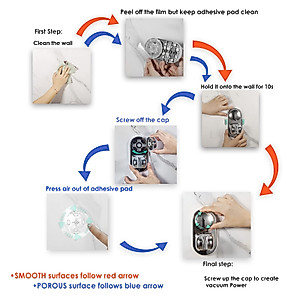 Wall Mount Handheld Shower Head Holder - 5 Positions Adjustable + 90° downwards - Large Shower Sprayer Fits - Suction Assisted Adhesive - Wide Slot - No Drill Installation - All Chrome Finish