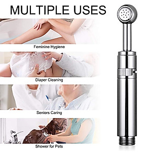 TIRDITY Bidet Sprayer for Toilet, Handheld Bidet for Toilet,Baby Cloth Diaper Sprayer with Adjustable Pressure Control,Splash-Proof Bidet Attachment Set with Bidet Hose,T-Valve for Personal Hygiene