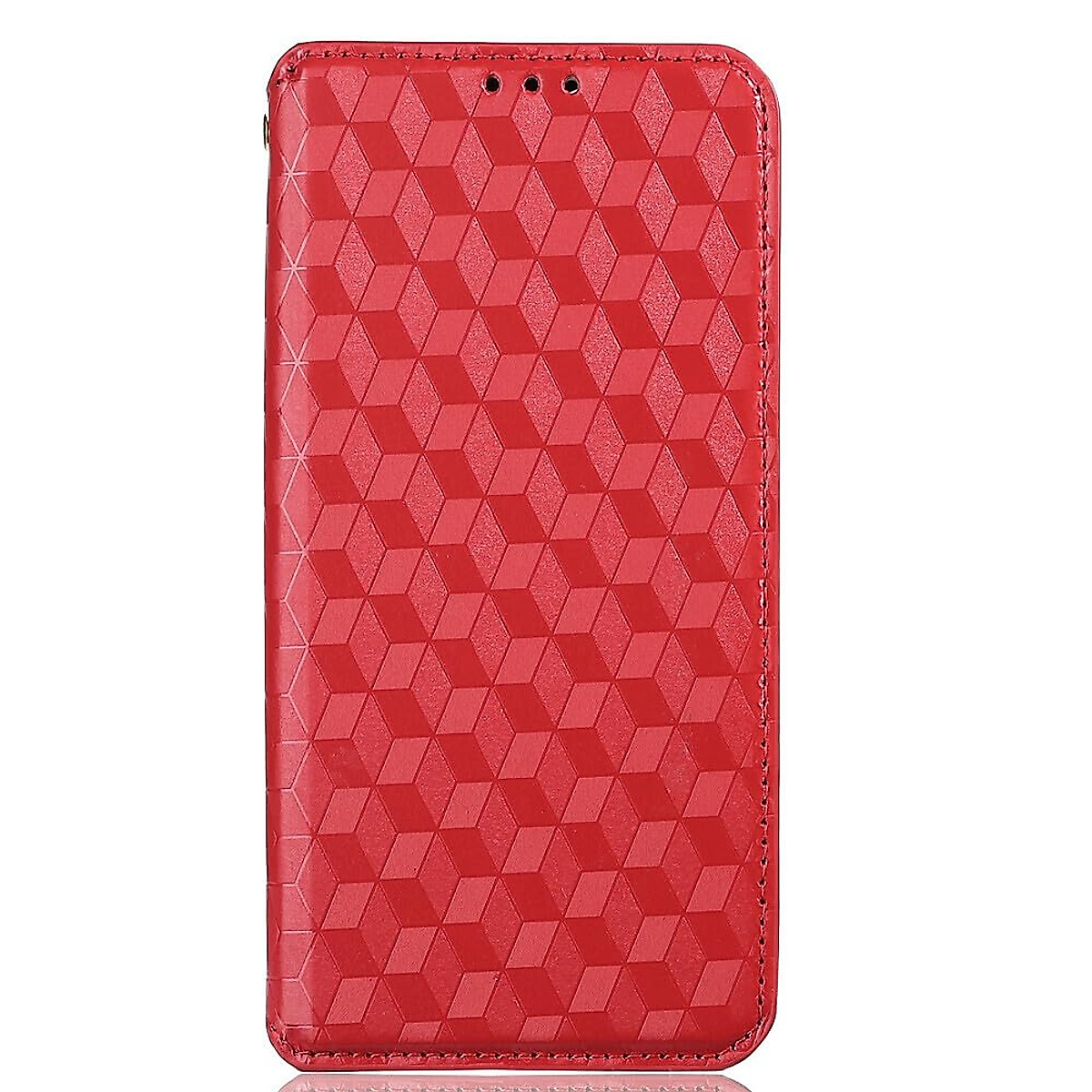 FLOODKING Compatible with Samsung Galaxy Note 10 Lite Phone Case Wallet Genuine Leather Shockproof TPU Case Stand Durable Flip Book Folding Phone Case Red