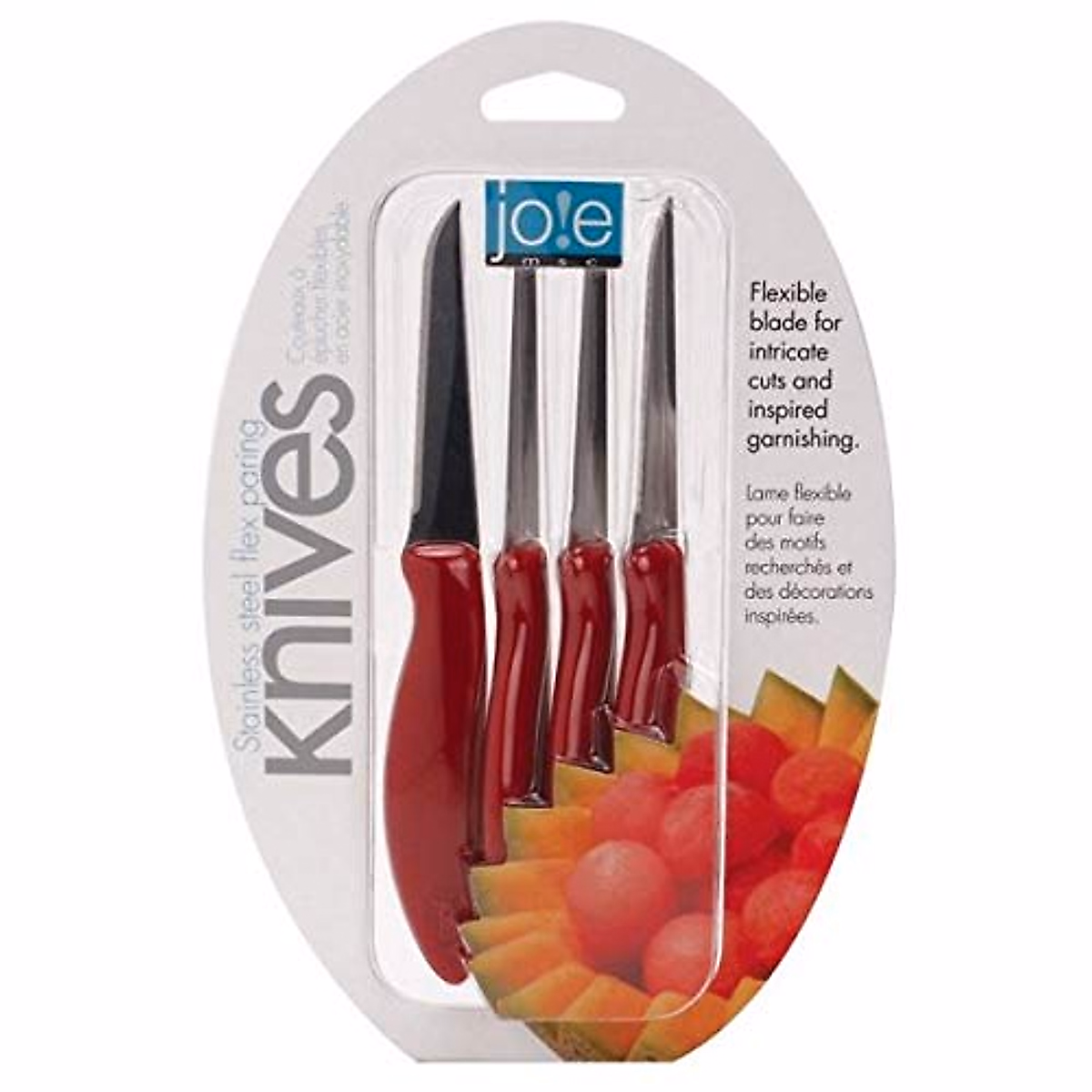 Joie Paring Knives Bundle with Joie Stainless Steel Flex Paring Knives (Assorted Colors)