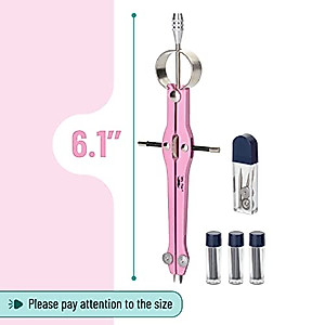 Mr. Pen- Professional Compass for Geometry, Pink, Extra Leads, Metal Compass, Compass, Compass Drawing Tool, Drawing Compass, Drafting Compass, Compass for Students, Compass for Woodworking