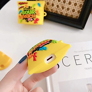 Sweet Body Yellow Candy AirPod Case 3D Cartoon Funny Kawaii, Shockproof Protective Soft Silicone Case Skin Designed with Trendy Candy Keychain for AirPods 1&2, AirPods 3, and AirPods Pro (Airpod 3)