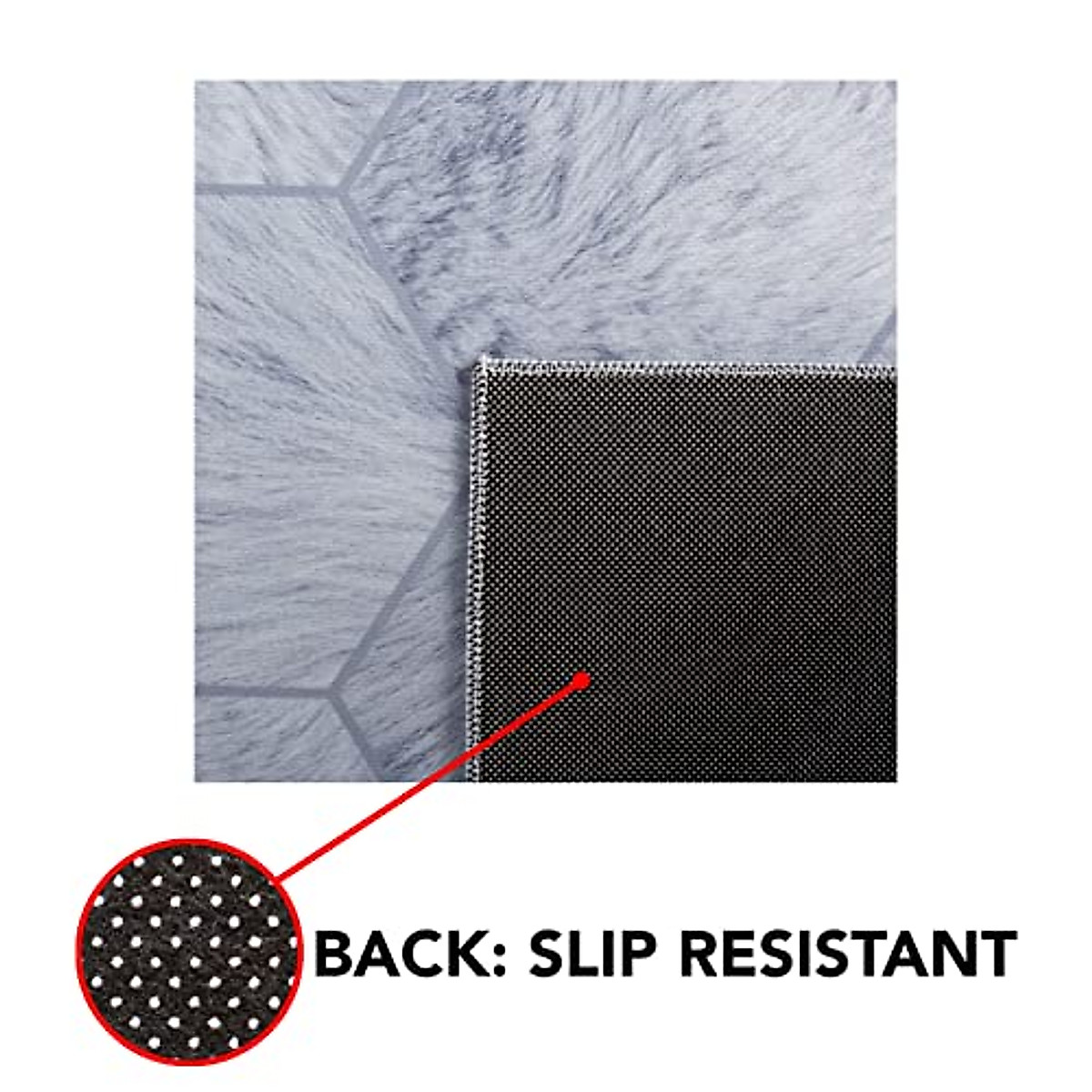 Safavieh Faux Hide Collection Machine Washable Slip Resistant 5' x 8' Ivory/Grey FAH546A Rustic Lodge Modern Glam Bedroom Living Room Area Rug