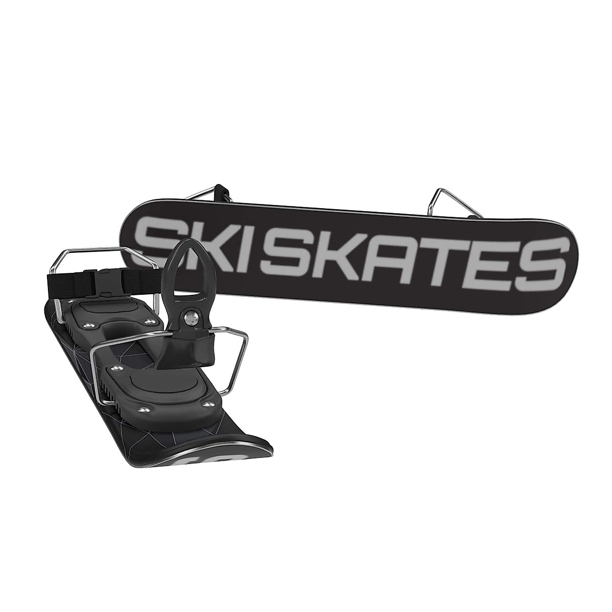 Skiskates - Short Mini Ski Skates for Snow | Skating Skis Snowblades Skiboards | Ice Skates for Snow | Shortest Skis Ever (Black | for Ski Boots)