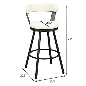 Homelegance Appert Swivel Pub Height Chair (Set of 2), 30 in SH, White
