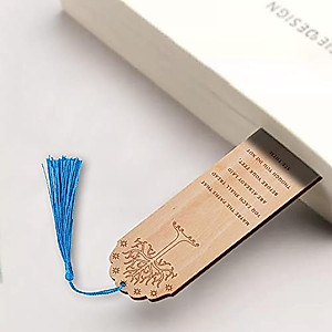 10 Pieces Bookmark Wooden Bookmark Craft, Lord of Rings Themed Hobbits Bookmarks Set with Silk Tassel, Handmade Wooden Carving Book Mark for Women Men Teens