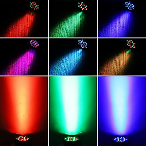 Rechargeable Par Can Lights U`King Wireless LED Uplights Battery Powered Uplighting RGB 36W Stage Lighting for Events DJ Disco Wedding Party - 4 Pack