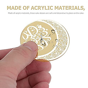 Abaodam Mirror Decor 10 Pcs Acrylic Eid Mubarak Resuable for Hajj Mubarak Festival Anniversary Party Celebration Decoration Supplies Golden Moon Decor