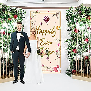 Labakita Happily Ever After Door Banner, Honeymoon Door Decoration, Engaged Bridal Shower Door Banner, Wedding Shower Engagement Bridal Shower Party Decorations