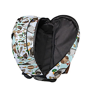 JIPONI Mallard Ducks Pattern Backpack For Girls Boys, Student School Bag Bookbag Travel Laptop Backpack Purse Daypack