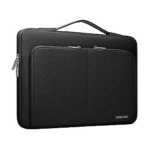 MOSISO 360 Protective Laptop Sleeve Bag Compatible with MacBook Air/Pro, 13-13.3 inch Notebook, Compatible with MacBook Pro 14 inch 2023-2021 A2779 M2 A2442 M1 with 2 Same Front Pockets&Belt, Black