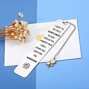Inspirational Bookmark Spiritual Sunflower Gifts for Women Birthday Chriatmas Stocking Stuffers Graduation Gifts for Teen Girls Boys Daughter Son Best Friends BFF Back to School Coming of Age Gifts