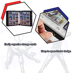 Card Binder 9 Pocket, Trading Card Binder with Sleeves, Baseball Card Binder, Sports Card Binder Collectible Trading Card Albums Fits 900 Cards with 50 Removable Sleeves