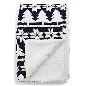 Vera Bradley Women's Fleece Cozy Life Throw Blanket, Nordic Forest Stripe, One Size