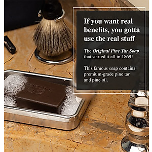 Packer's Pine Tar Soap | The Original Mens Body Soap Made With Natural Pine Tar and Pine Oils | All Natural Mens Soap Bar & Camping Soap | Paraben, Sulfate, and Creosote Free Soap - (3 Pack)