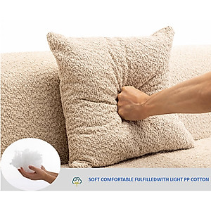 Merax 125" Large Sofa Couch, 2 Piece Free Combination, Modern Modular Upholstered Sectional Corner Sofa with Pillows and High-Density Foam for Living Room, Bedroom, Salon, Light Brown