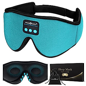 MUSICOZY Sleep Headphones Bluetooth Sports Headband, Wireless Music Sleeping Headphones Sleep Eye Mask Earbuds for Side Sleepers Workout Running Insomnia Travel Yoga Office, Pack of 2