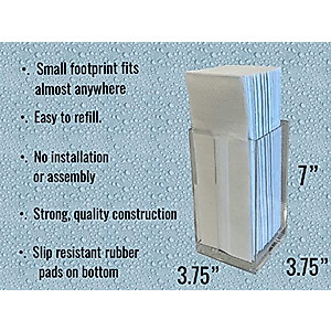 Countertop Acrylic Paper Towel Holder Modern Vertical Compact Dispenser Multi fold Elegant Space Saving