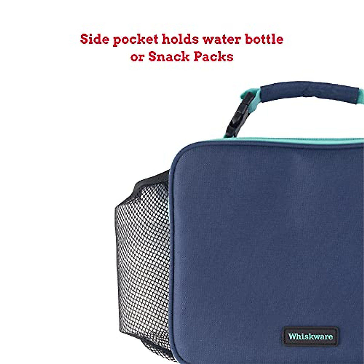 Whiskware Insulated Soft Cooler Lunch Box for School, Work, and Travel, One Size, Navy