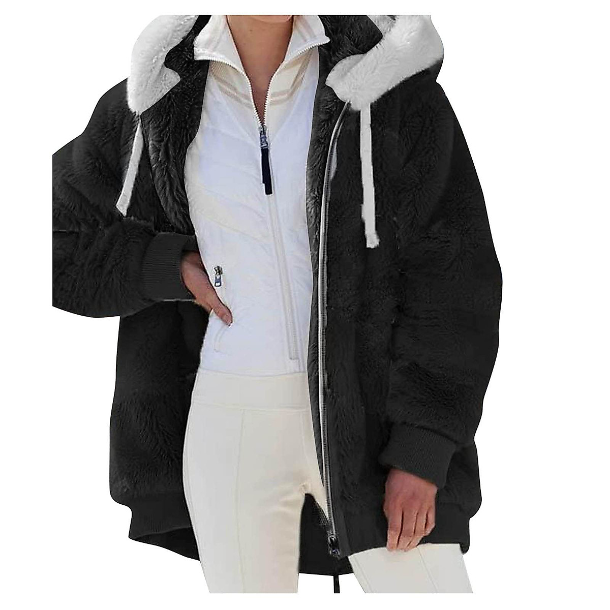 CHUOAND Winter Coats for Women Fuzzy,cool things under 5 dollars,clearance sweatshirtes for women,refunds on my account,shirts under 5 dollars for women,deal of the day clearance prime deals