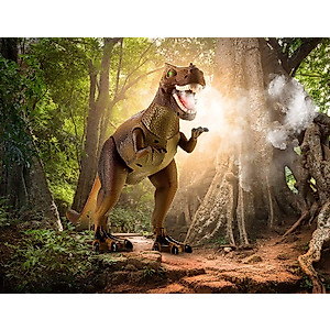 Advanced Play Dinosaur Trex Toy Realistic Walking Tyrannosaurus Rex Multifunction RC Trex Toy Figure with Roaring Spraying Function Good Dinosaur Toys for Boys Girls Ages 3 Plus