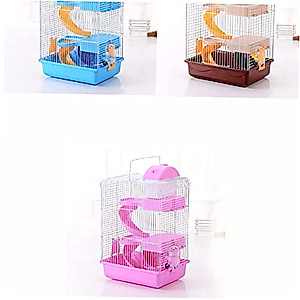POPETPOP Plastic Pulley Hamster Cage Chinchilla Cage Villa Cage for Small Pets Pet Cage Small Animals Guinea Pig Travel Kitchen Utensils Heighten Pink Pet House Reptile Water Dispenser