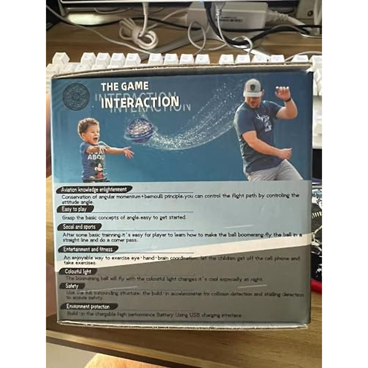 Beavo Boomerang Ball: Hover Ball Toy, Blue, 6+, USB Charging, Includes USB Cable