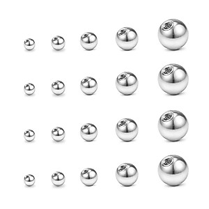 QWALIT 16gauge Stainless Steel Replacement Balls for Lip Studs Labret Earrings Septum Rings Externally Threaded Plastic Balls 3mm - 8mm