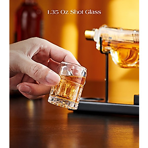 Birthday Gifts for Men Dad, Kollea Gun Whiskey Decanter Sets for Men - Shot Glass, Funny Christmas Gift Ideas for Him Boyfriend Brother, Liquor Dispenser for Bar, Anniversary, Veteran Military Present
