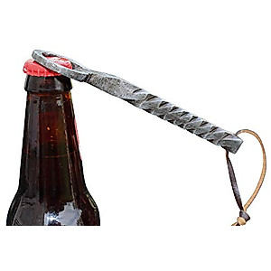 Lightning Bolt Hand Forged Iron Beer Bottle Opener - Handmade by Evvy Functional Art
