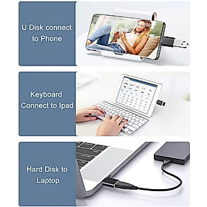 USB C to USB Adapter (2-Pack), USB-C to USB 3.1 OTG Adapter Compatible with Laptop, Tablet, MacBook, Phone, Computer Speakers, PS