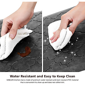 WISELIFE Kitchen Mat Cushioned Anti Fatigue Floor Mat,Thick Non Slip Waterproof Kitchen Rugs and Mats,Heavy Duty Foam Standing Mat for Kitchen,Floor,Office,Desk,Sink,Laundry (17.3"x28"+17.3"x60")