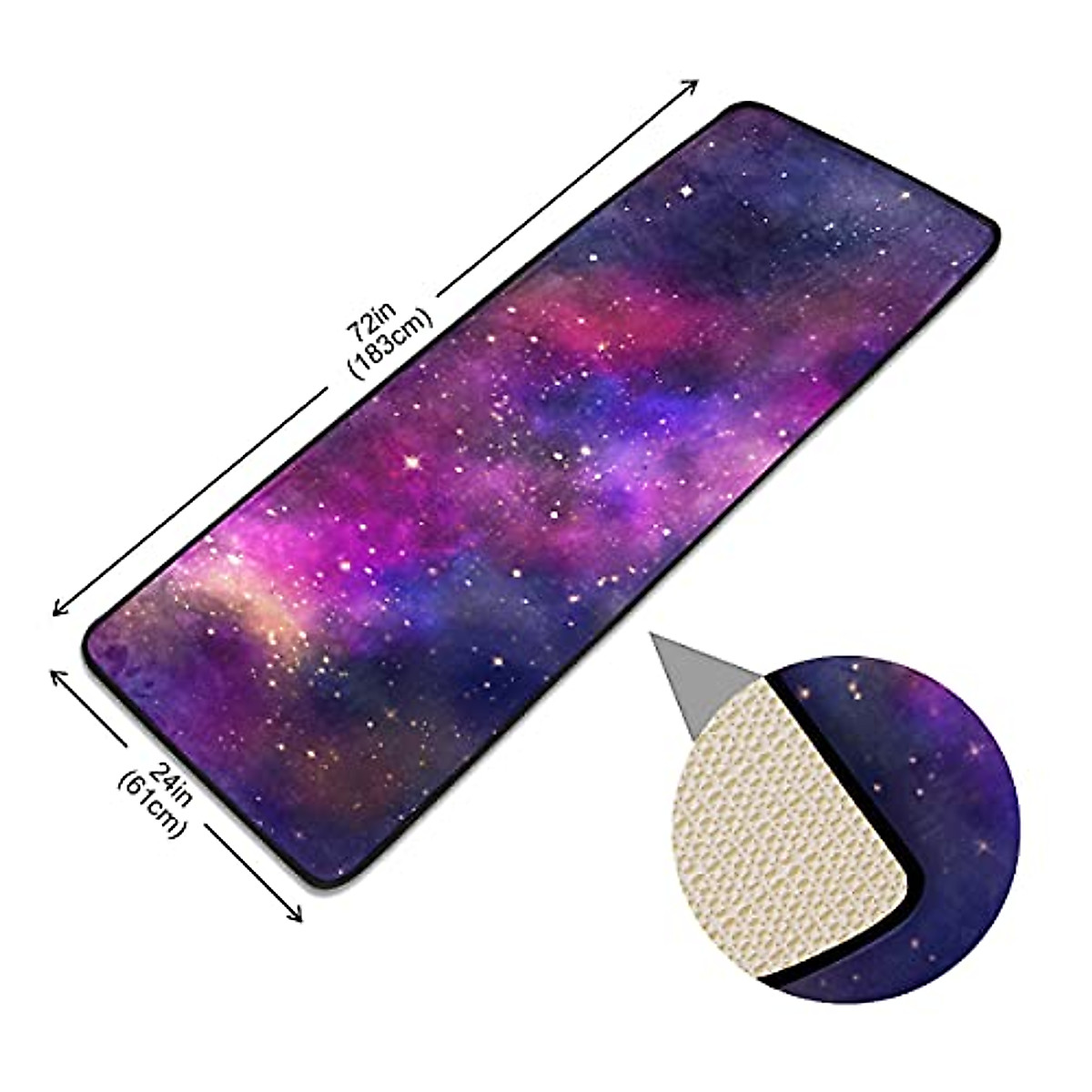 Galaxy Space Star Field Kitchen Rug Runner Rug Doormat Bath Mat Area Rug Non-Slip Carpet for Kitchen Living Bedroom 72 x 24 Inch