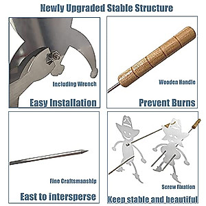 RICHERI 2 sets of marshmallow Grill Sticks, Stainless Steel Grill forks for men and women with hats, hot dog Stand Bonfire Party Family and friends Party Barbecue Forks