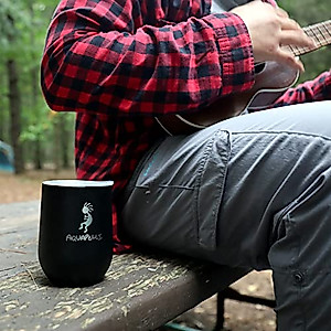 Aquapelli Vacuum Insulated Wine Tumbler, 12 Ounces, Midnight Black