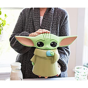 Star Wars: The Mandalorian Grogu The Child 13-Inch Ceramic Cookie Jar Container With Lid | Kitchen Storage For Snacks