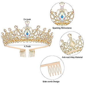 Tiaras for Women KICOSY Birthday Crown for Women Birthday Tiara for Girls Birthday Queen Tiara and Sash Set Rhinestone Crown Birthday Queen Sash Birthday Gifts Birthday Decorations for Women