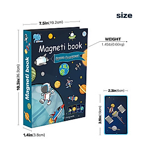 JITEBTI Space Magnetic Puzzles Play Scene 38 Piece for Kids Imagination and Creativity,Easy to Carry Kids Magnetic Travel Games, Learning & Educational Space Toys for Kids Age 3