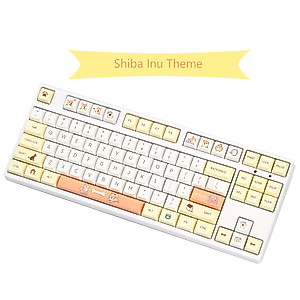 139 Keys Set XDA Profile Custom Keycaps PBT Dye Sublimation ANSI Layout Keycaps Set for Gateron Kailh Cherry MX Switches Mechanical Gaming Keyboards (Shiba Inu with English Characters)
