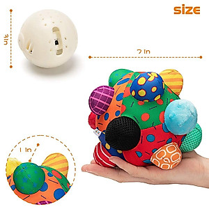 teytoy Baby Music Shake Dancing Ball Toy, Developmental Bumpy Ball Sensory Soft Toys, Easy to Grasp Bumps Help Develop Motor Skills for Girls and Boys Ages 12 Months and Up