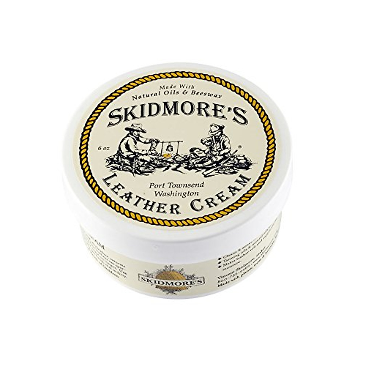 Skidmore's Original Leather Cream | 100% Natural Non Toxic Water Repellent Formula is a Cleaner and Conditioner | Repair a Horse Saddle, Riding Boots, Jacket, Gloves, Chaps, Shoes, Belt | 6 Oz