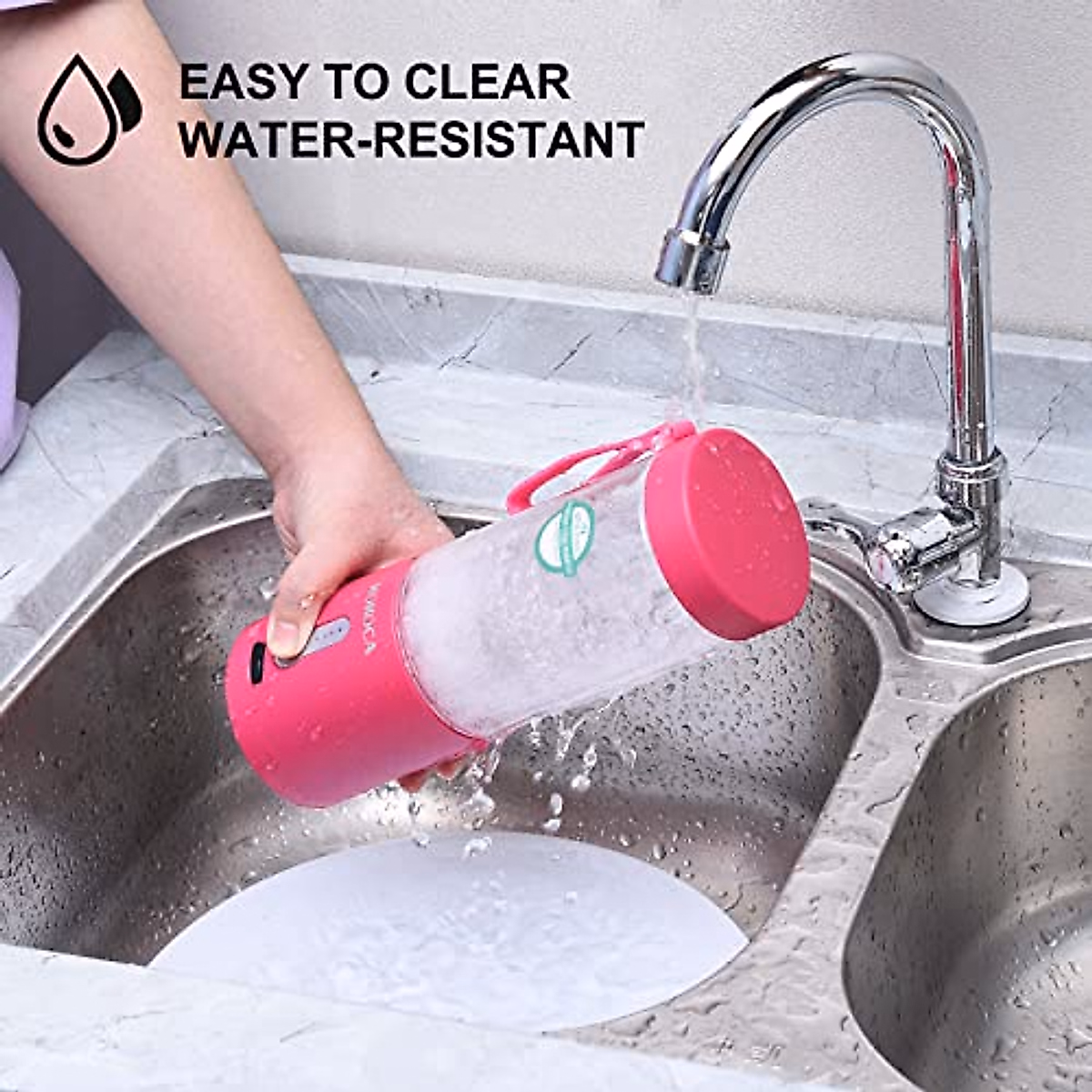 Blend & Jet Portable Blender for Shakes and Smoothies, KOKOCA Personal Travel Blender for Protein with 4000mAh USB Rechargeable Battery, Crush Ice, Frozen Fruit and Drinks, 18 oz Mini Cup