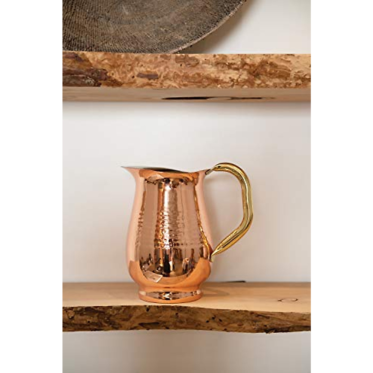 Creative Co-Op 42 oz. Hammered Stainless Steel Pitcher, Copper