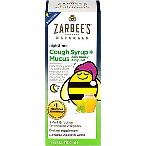 Zarbee's Child Natural Cough Syrup 3-Day Pack Day/Night Dk Honey Mucus Relief - 4 oz Each (12 oz Total)