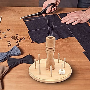 YWNYT Wood Yarn Holder, 8-Spools Wooden Spinning Yarn & Thread Holder Sewing and Embroidery Thread Rack and Organizer Knitting Embroidery Accessory Gift